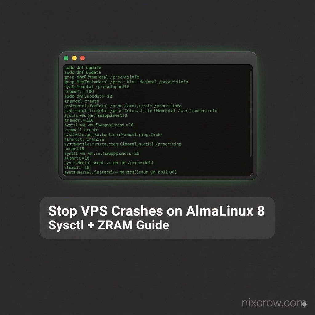 Prevent VPS Crashes on AlmaLinux 8 (Sysctl + ZRAM)